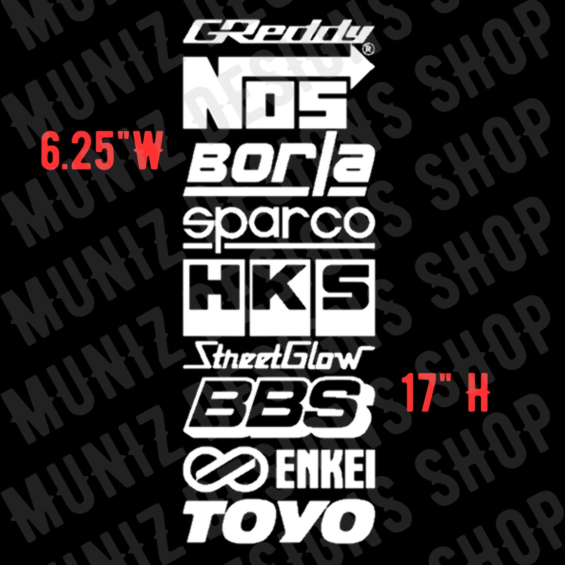 Racing Stickers Column, Vinyl Decal Sticker, Sticker for Windsheild ...