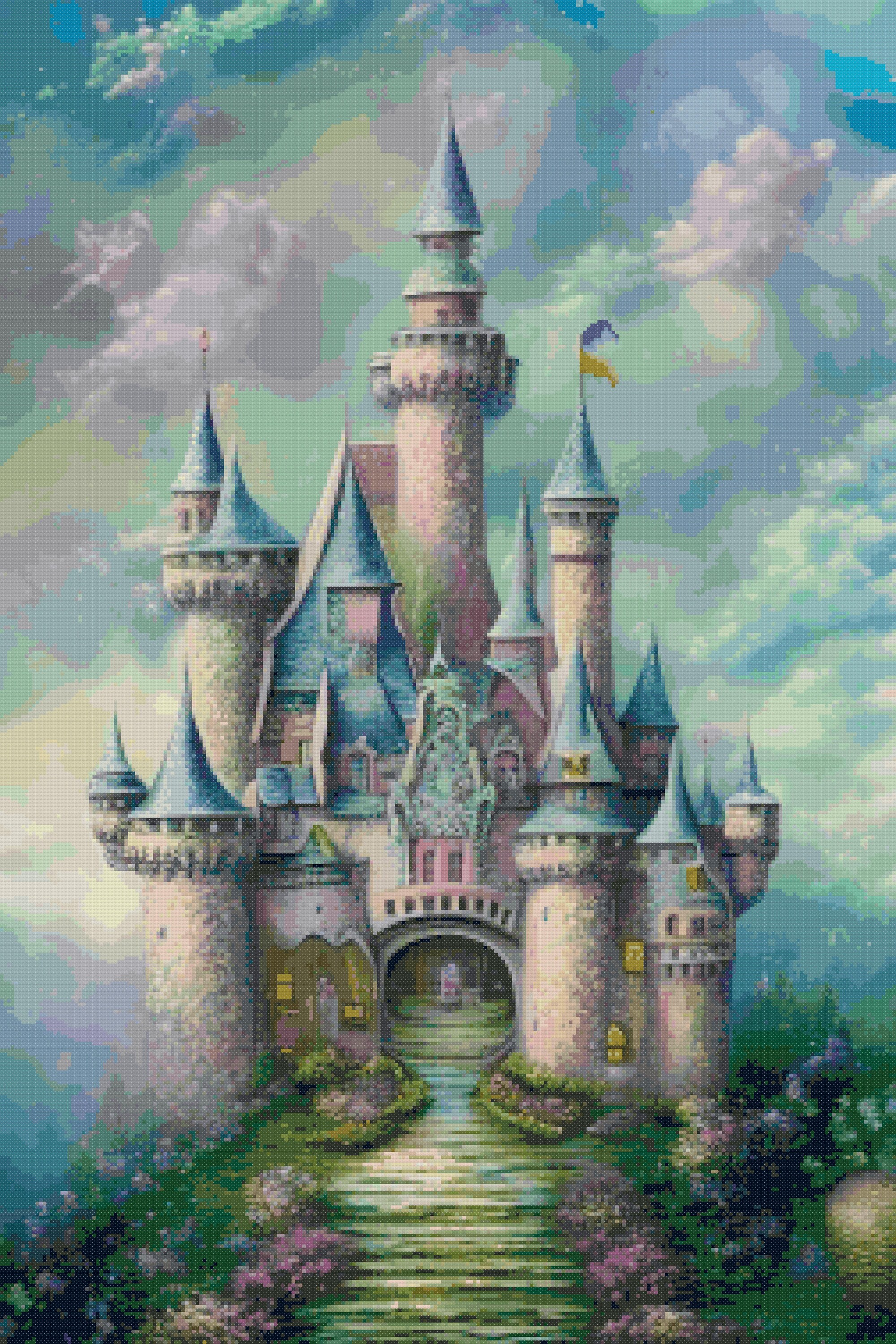 Counted Cross Stitch, Fantasy: Castle in the Clouds - Etsy
