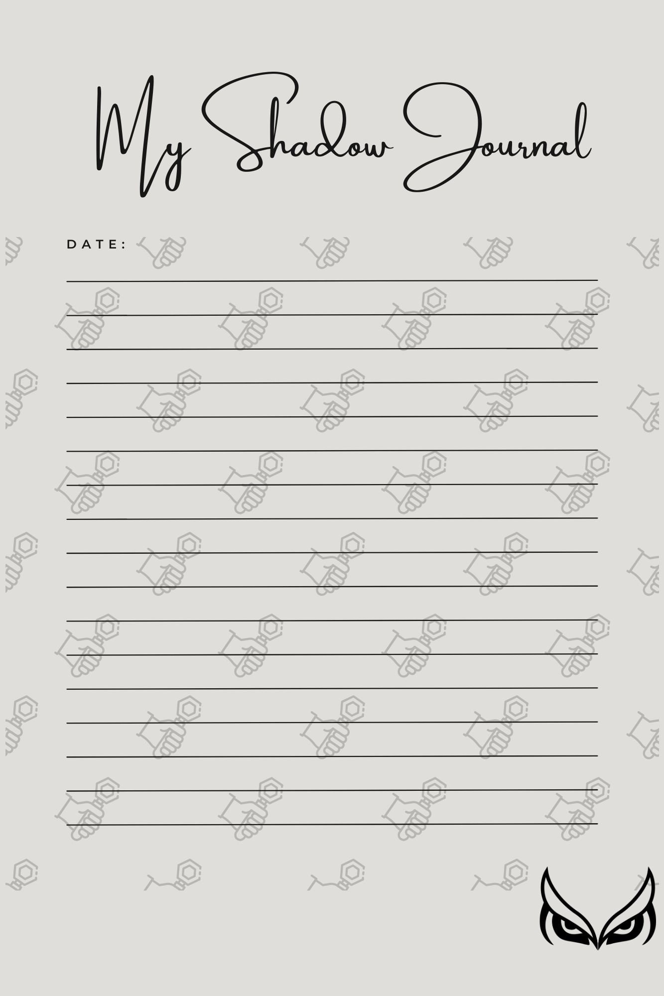 Basic Owl Shadow Journal Printable - Etsy