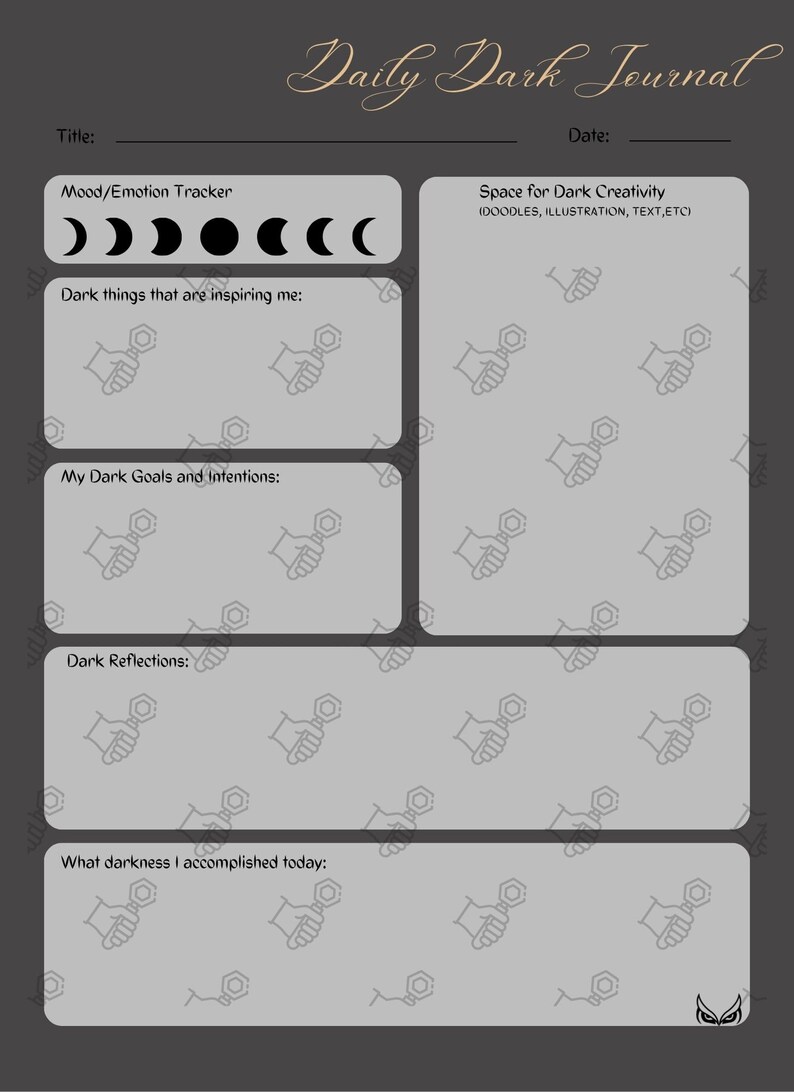 Dark Journal Printable - Etsy