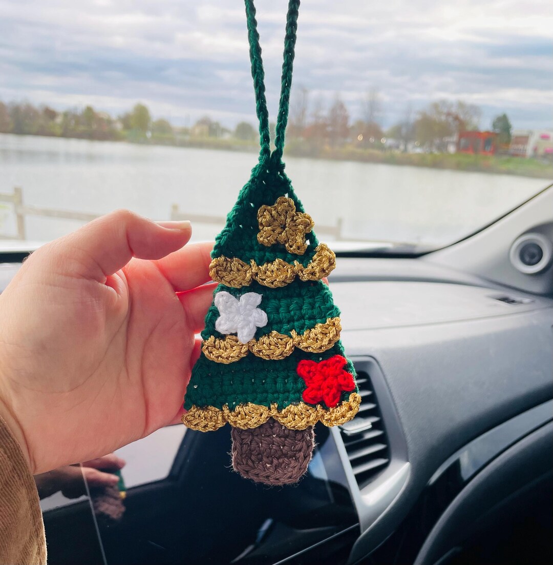 Crochet Christmas Car Accessories, Christmas Decor, Handmade Christmas ...
