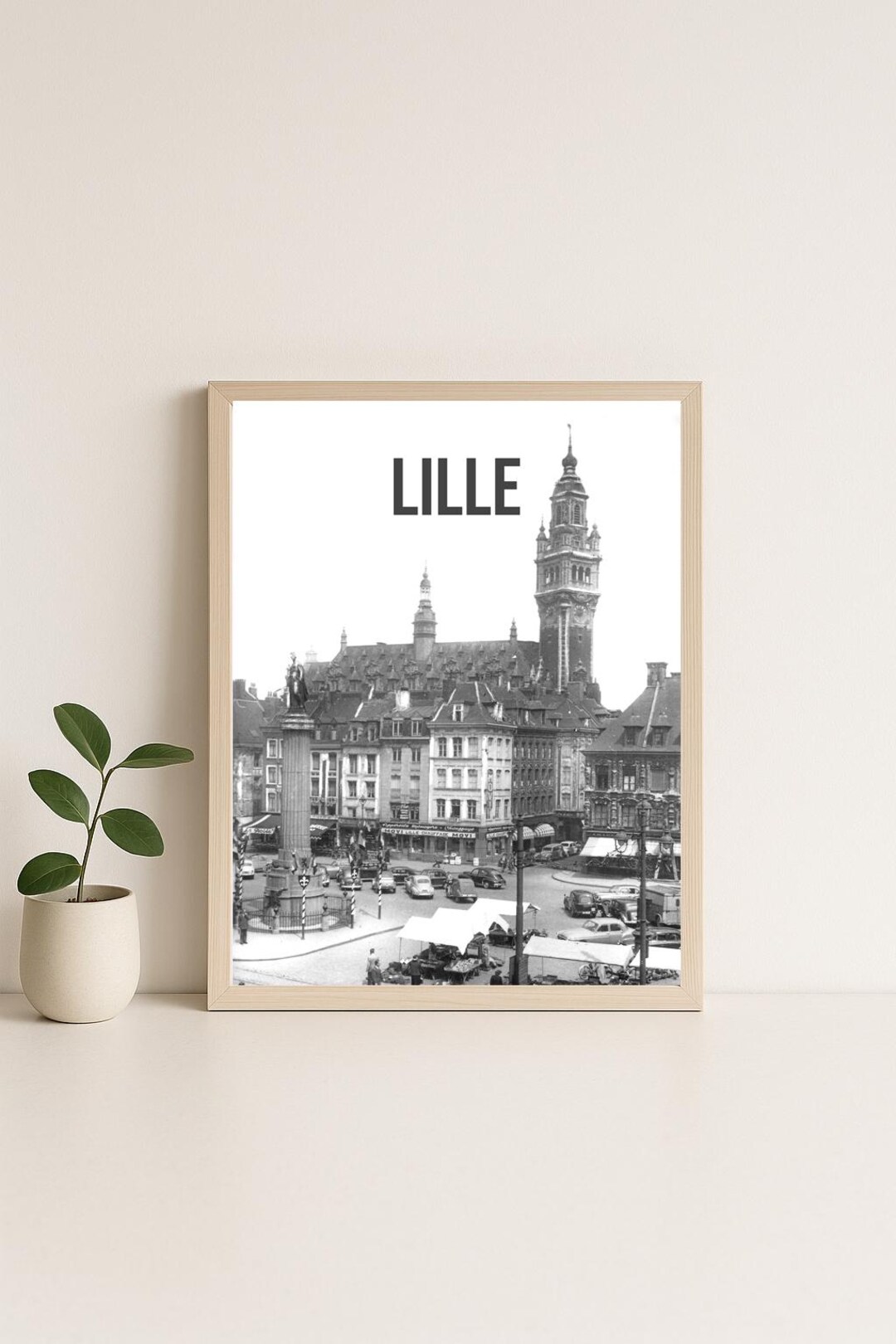 Retro Lille Poster, Black and White – Wall Decor, Hauts-de-france - Etsy
