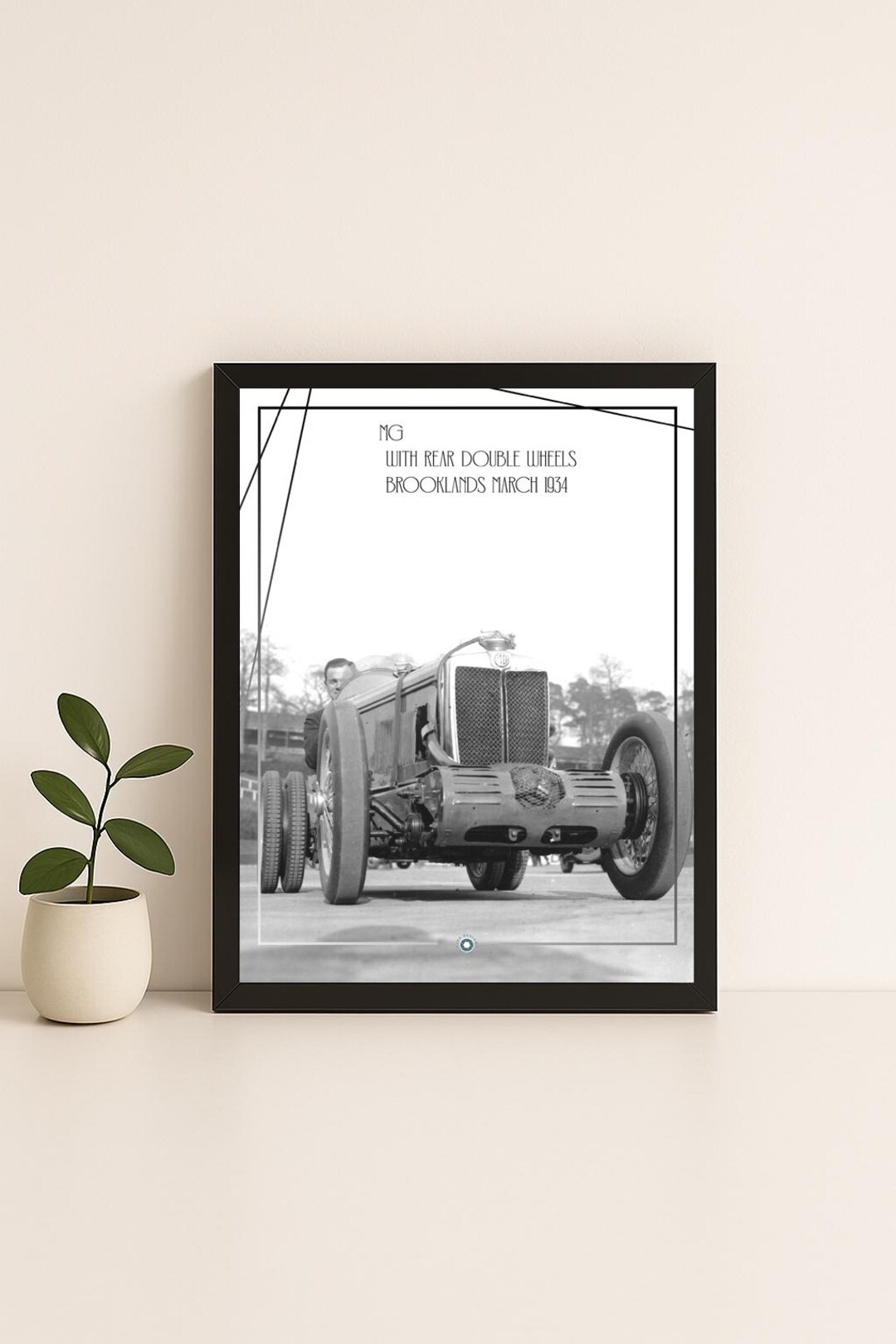 MG Car Poster With Rear Double Wheels, Brooklands, March 1934, Retro ...