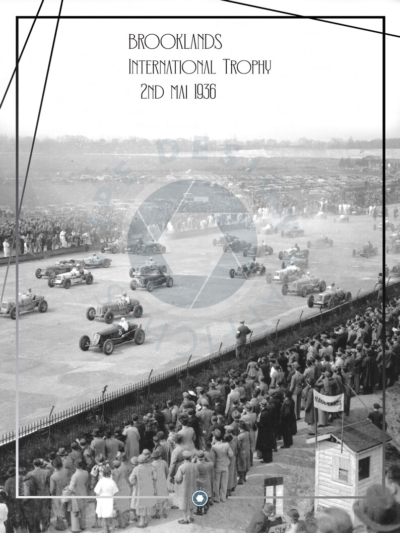 Retro Car Poster: Brooklands International Trophy Race Start, May 2nd ...