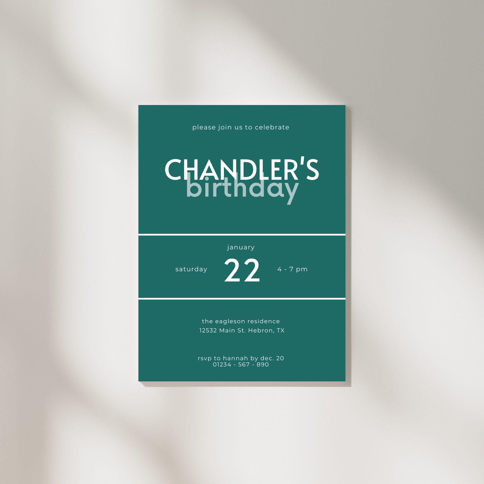 Simple Modern Birthday Party Invitation Digital Download - Etsy
