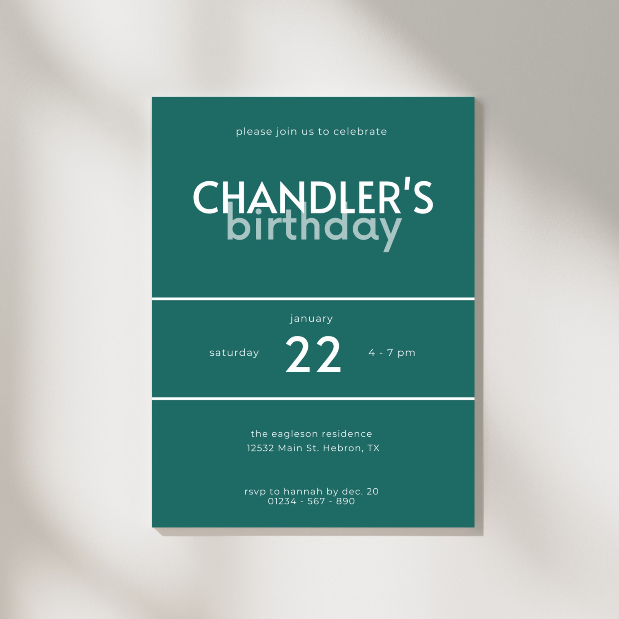 Simple Modern Birthday Party Invitation Digital Download - Etsy