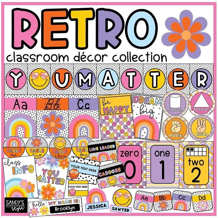 Retro Classroom Decor Collection - Etsy