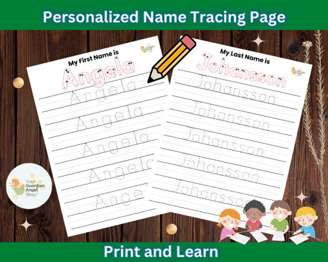 Personalized Name Tracing Page Customized Tracing Pad Name - Etsy