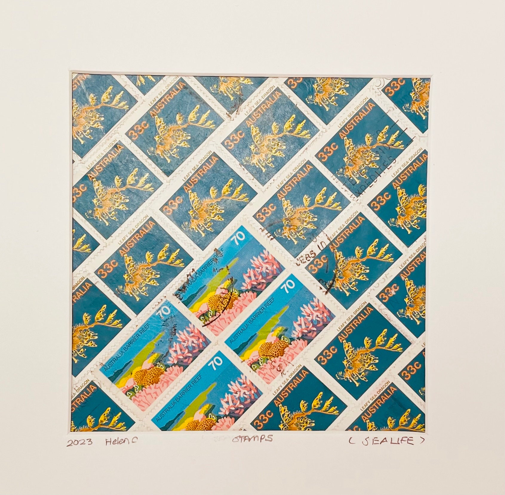 Original Australian Artwork From Beautiful Vintage Recycled Stamps - Etsy