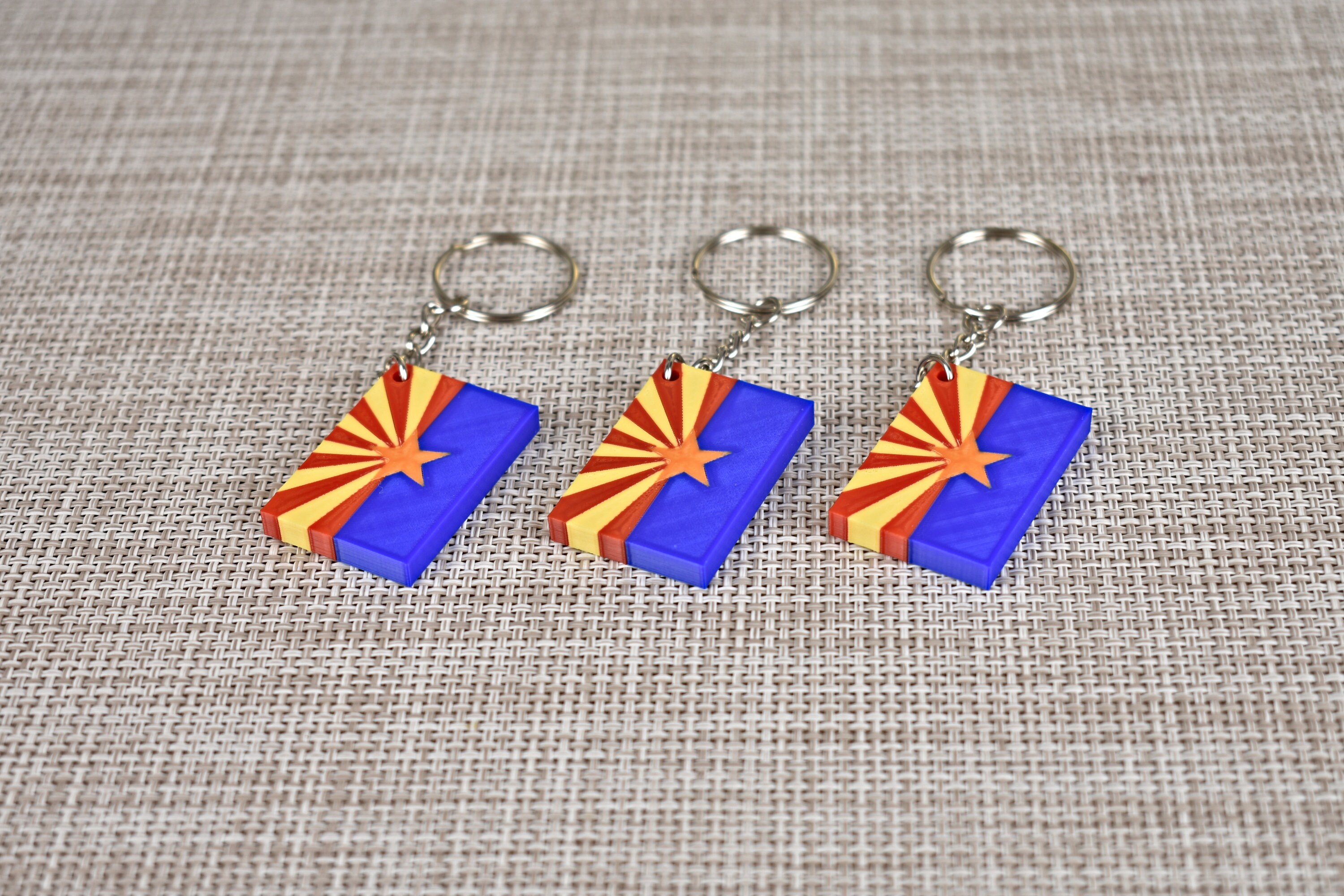 Arizona Flag Keychain 3D Printed Fast Shipping Simple Design Minimalist ...