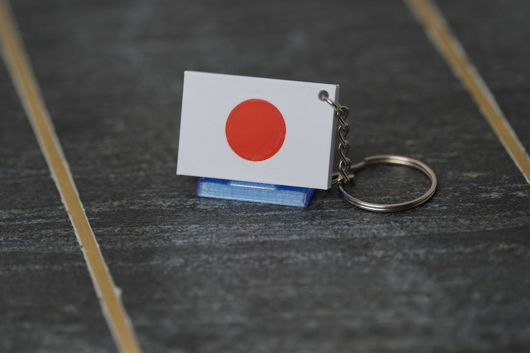 Japan Flag Keychain | 3D Printed Keychain | Simple Design | Minimalist ...