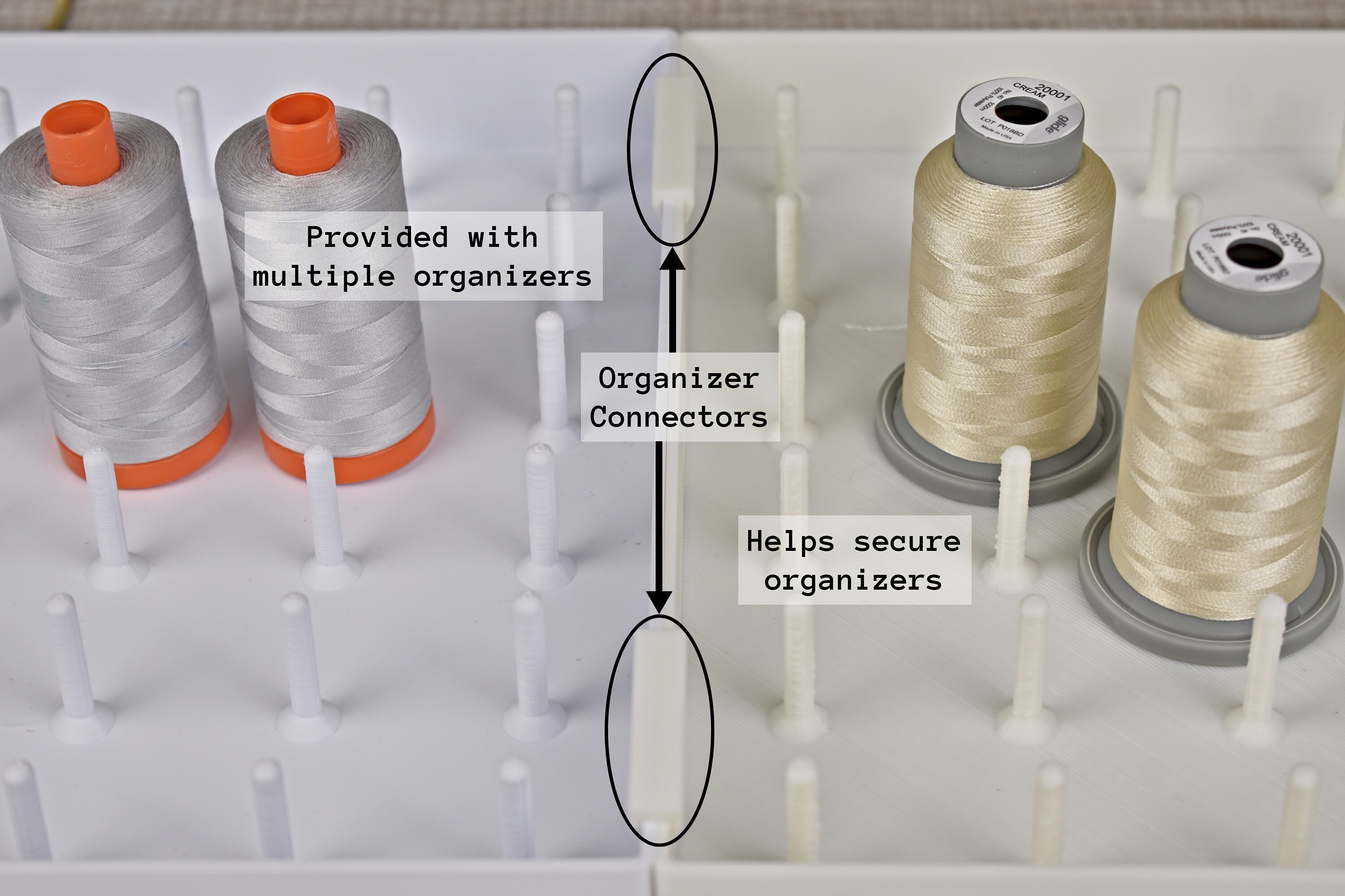 3D Printed Thread Spool Organizer – Aurifil 1300m, Customizable - Etsy