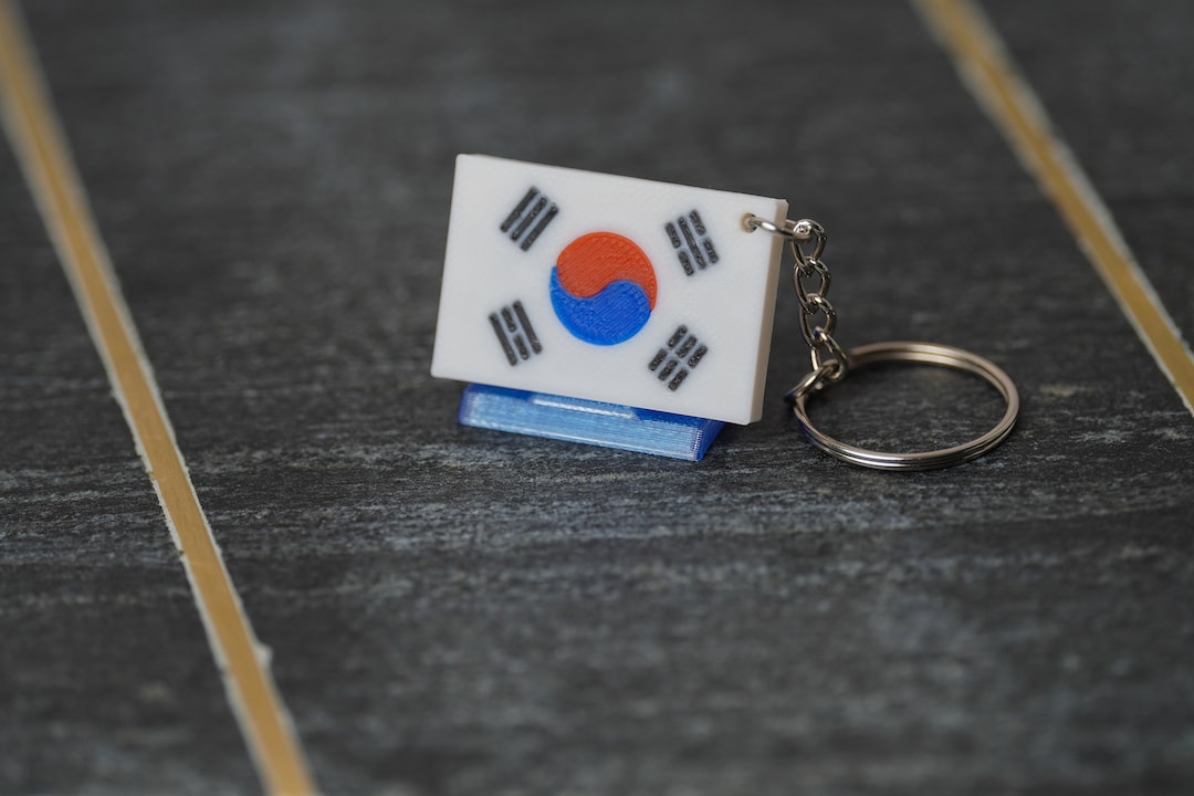 Korean Flag Keychain | 3D Printed | Fast Shipping | Simple Design ...