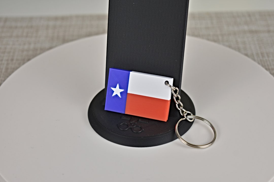 Texas Flag Keychain 3D Printed Keychain Simple Design Minimalist Design ...