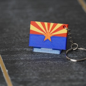 Arizona Flag Keychain 3D Printed Fast Shipping Simple Design Minimalist ...