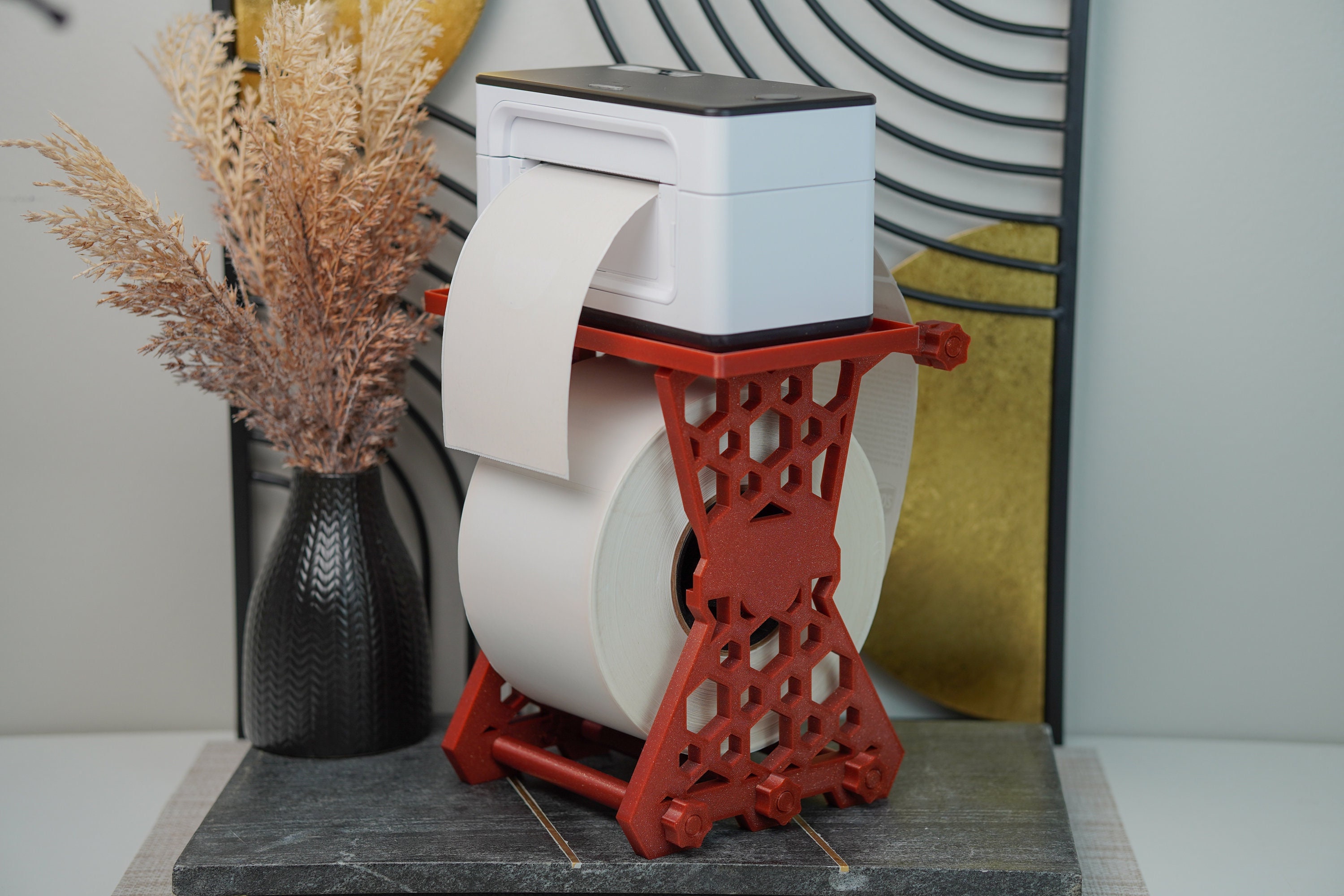 Thermal Label Printer Stand, UPS Roll Support, Geometric Design - Etsy