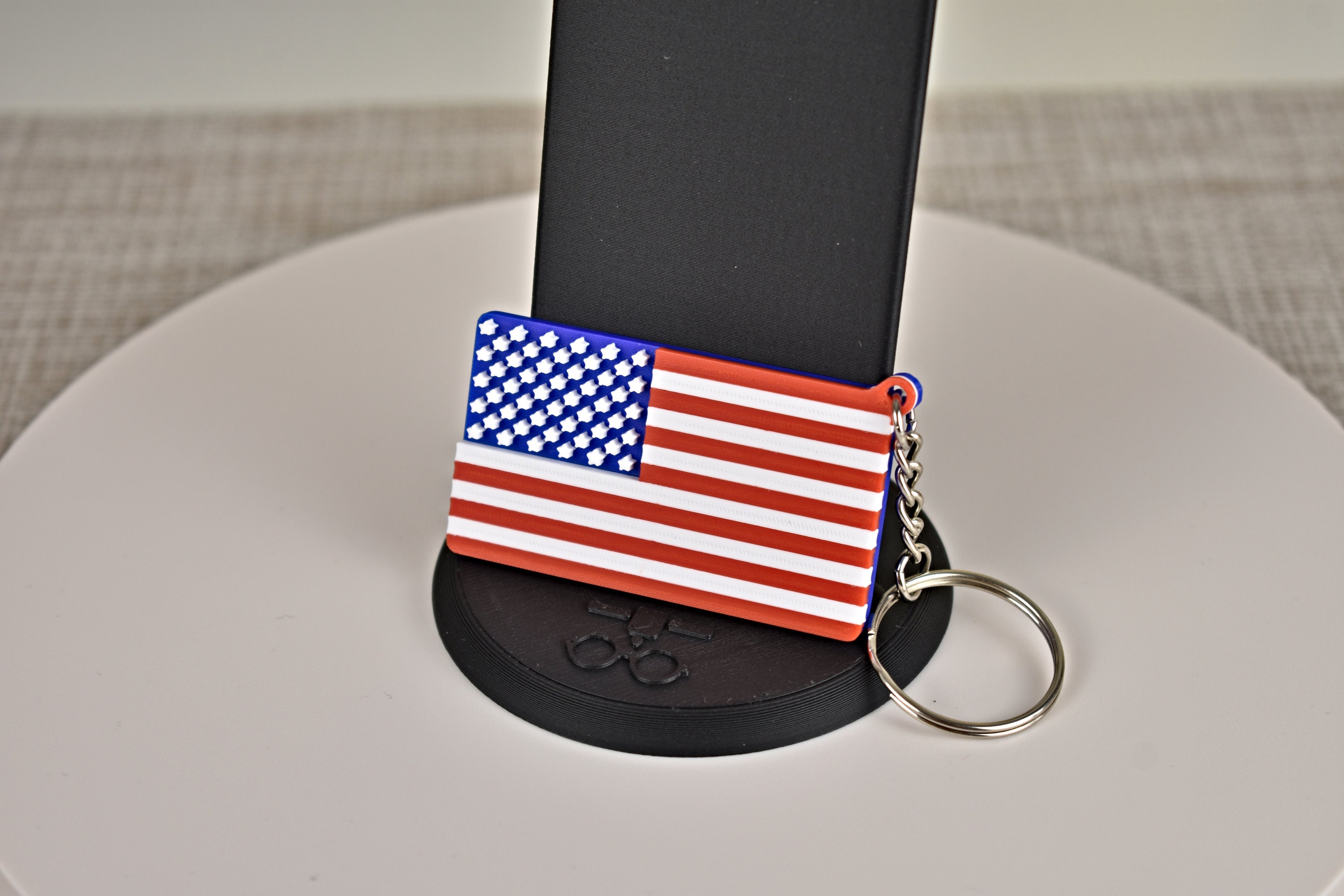 USA Flag Keychain 3D Printed Keychain American Flag Keychain Simple ...