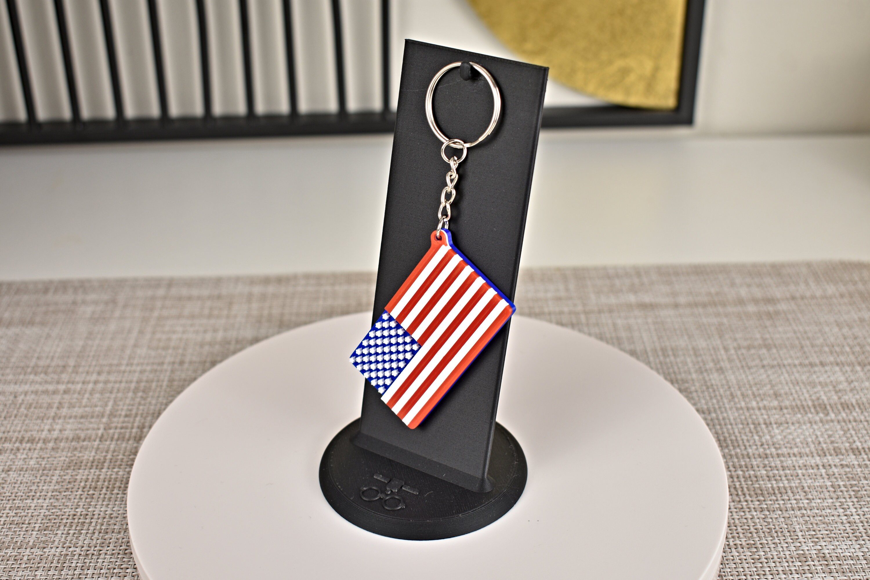 USA Flag Keychain 3D Printed Keychain American Flag Keychain Simple ...