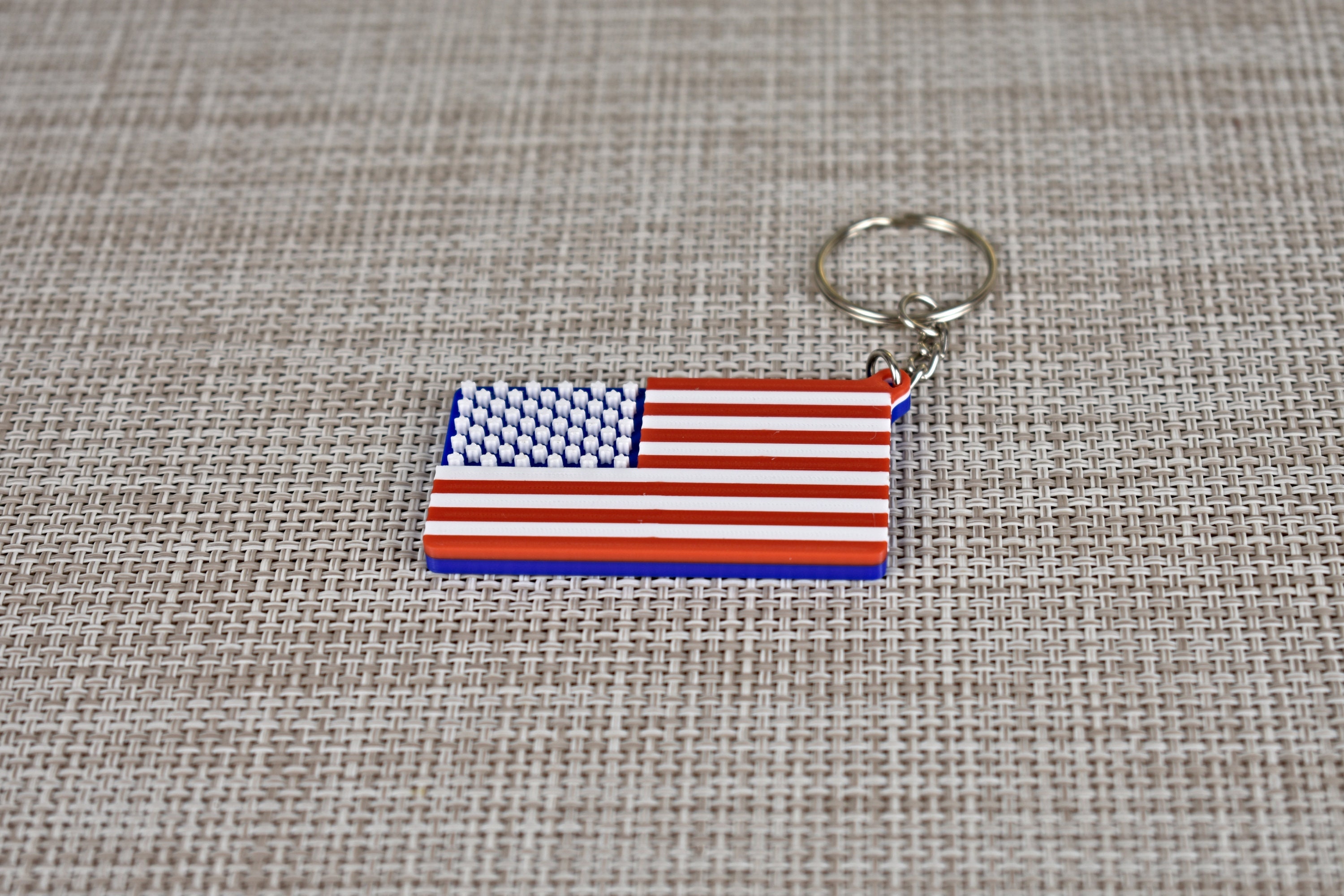 USA Flag Keychain 3D Printed Keychain American Flag Keychain Simple ...