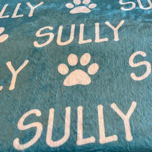 Personalized Paw Print Name Blanket for Pet, Custom Dog Blanket, Plush ...