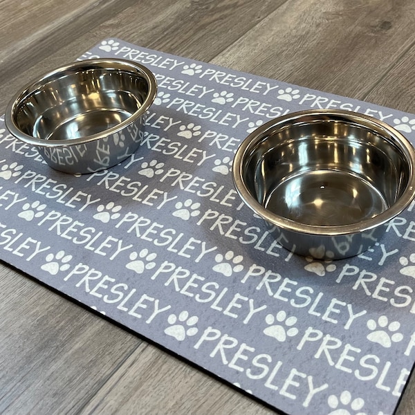 Dog Bowl Mat - Etsy