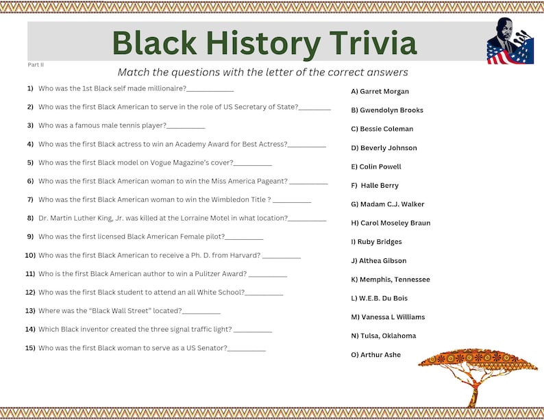 Black History Trivia Bundle - Etsy