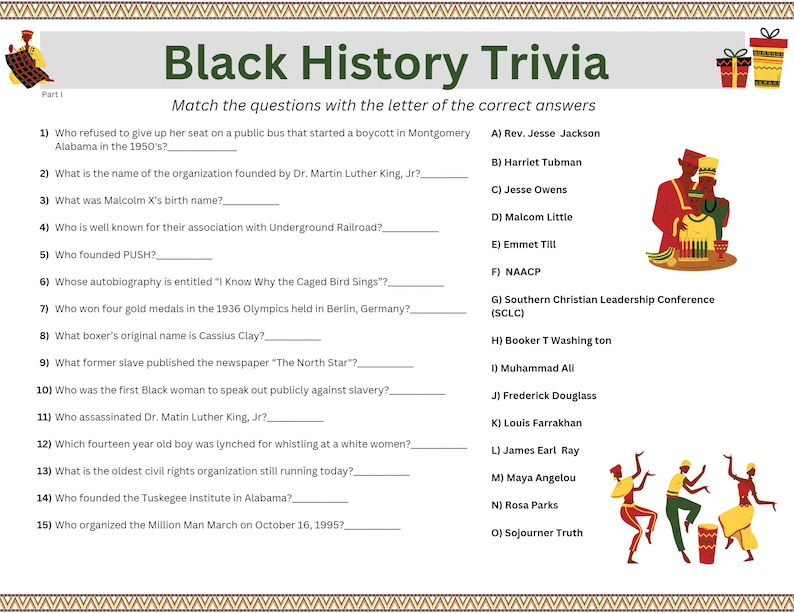 Black History Trivia Bundle - Etsy