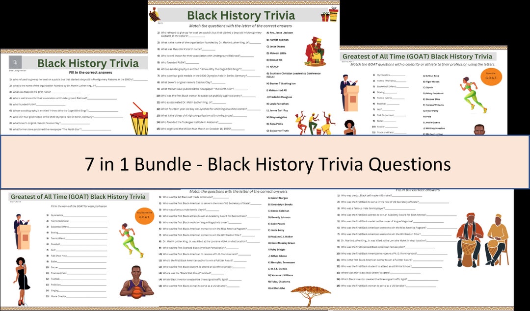 Black History Trivia Bundle - Etsy