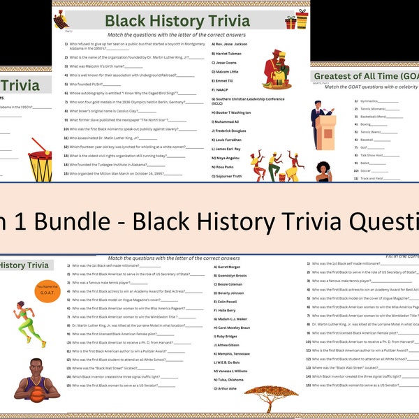 Black History Trivia - Etsy