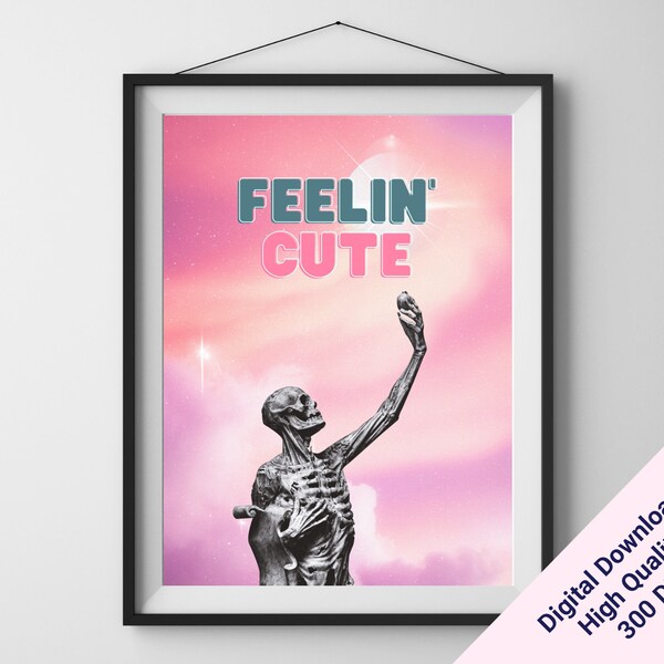 Skeleton Selfie Poster - Etsy