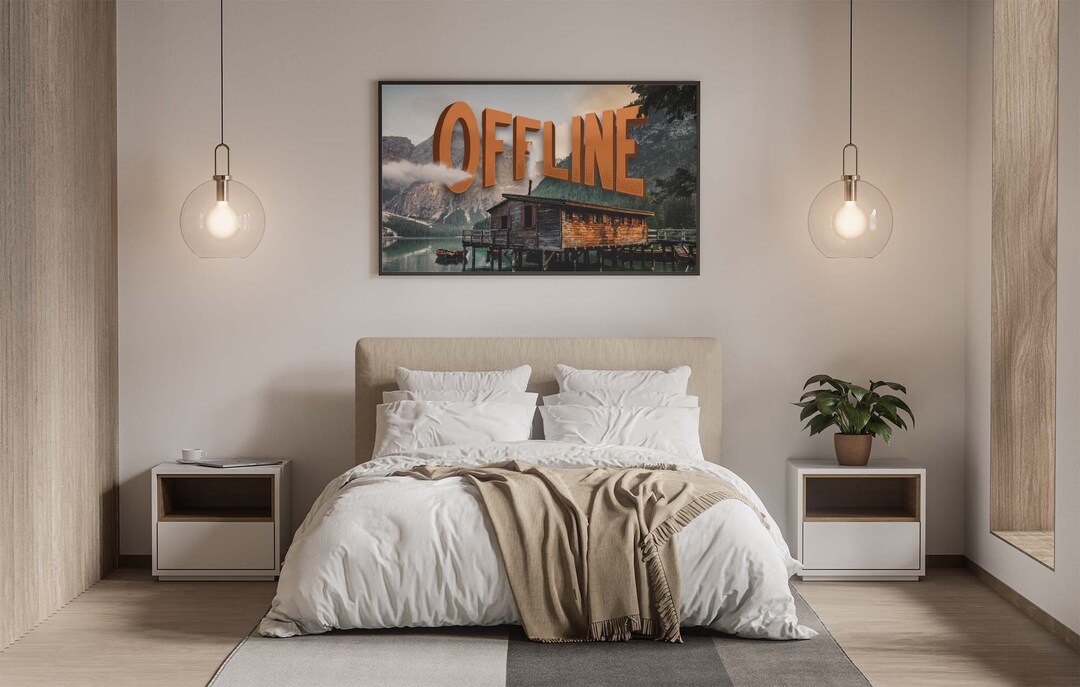 Offline Cabin Poster Printable Digital Poster Relaxing Wall Art Unique ...