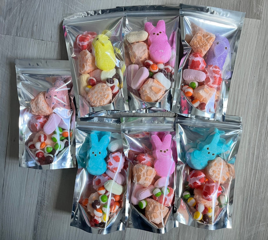 Freeze Dried Easter Peeps Mix Assorted Candy Gummies, Novelty Candy Bag ...