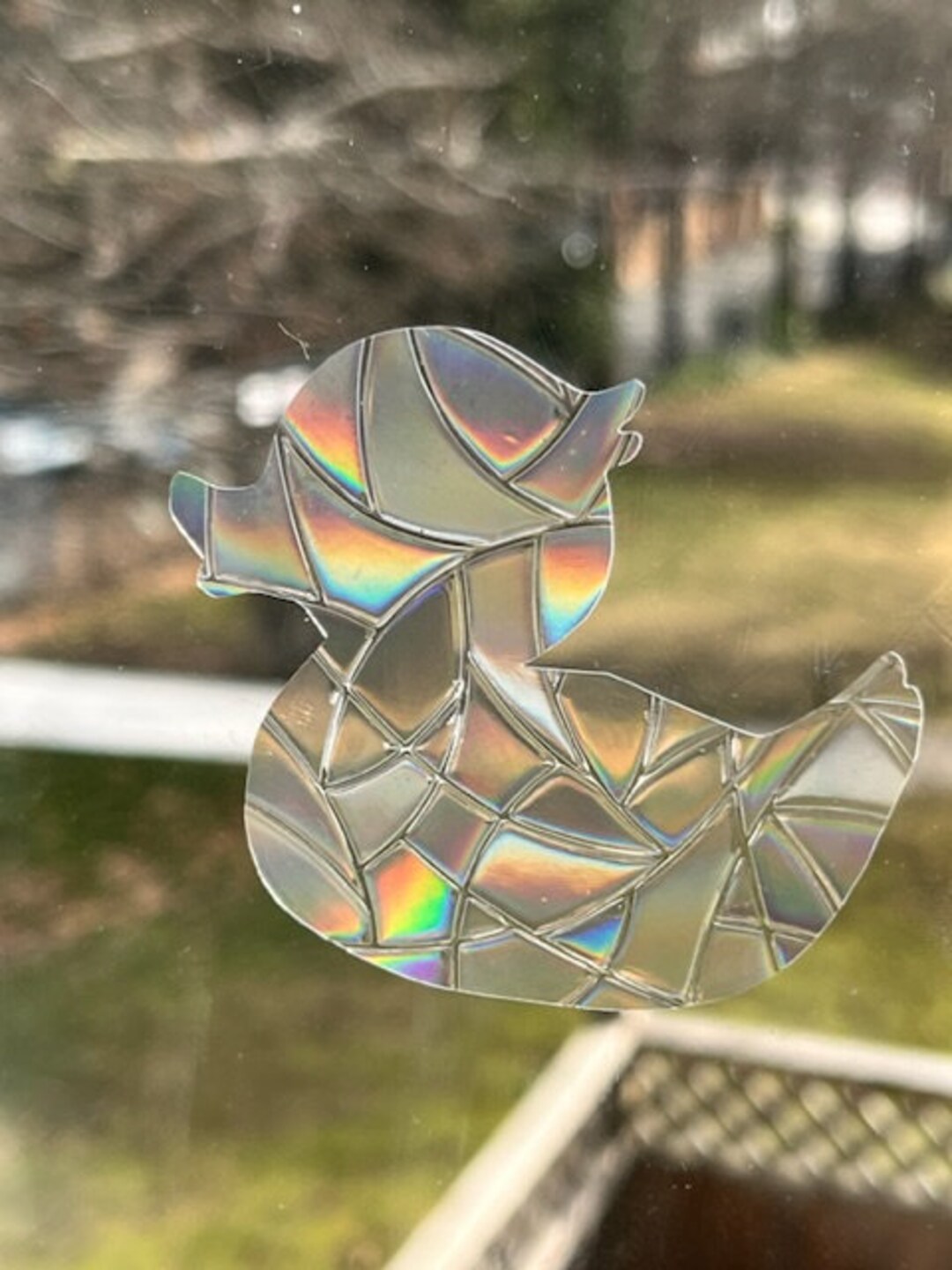 Duck Cute Bird Animal Suncatcher Decal / Reusable Rainbow Maker ...