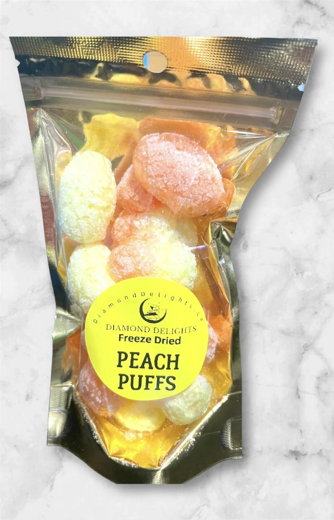 Freeze Dried Peach Puffs // Crispy Crunchy Melt in Your Mouth Snack ...