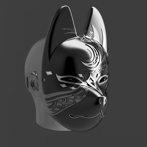 Anime Kitsune Face Mask - Etsy