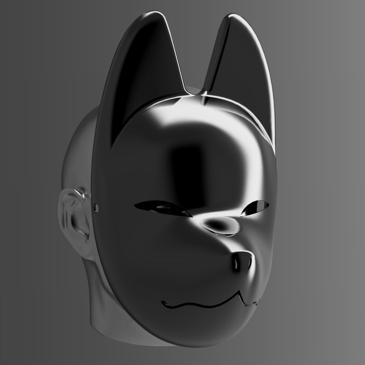 Kitsune Mask BLANK (STL Files) - Etsy