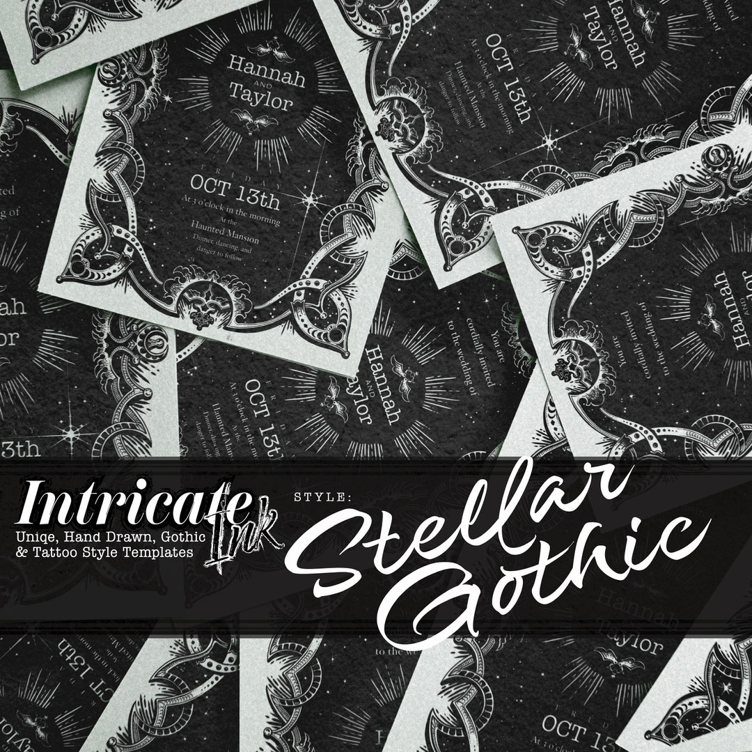 Gothic Invitation Set | Customizable, Unique Art for Weddings, Parties ...