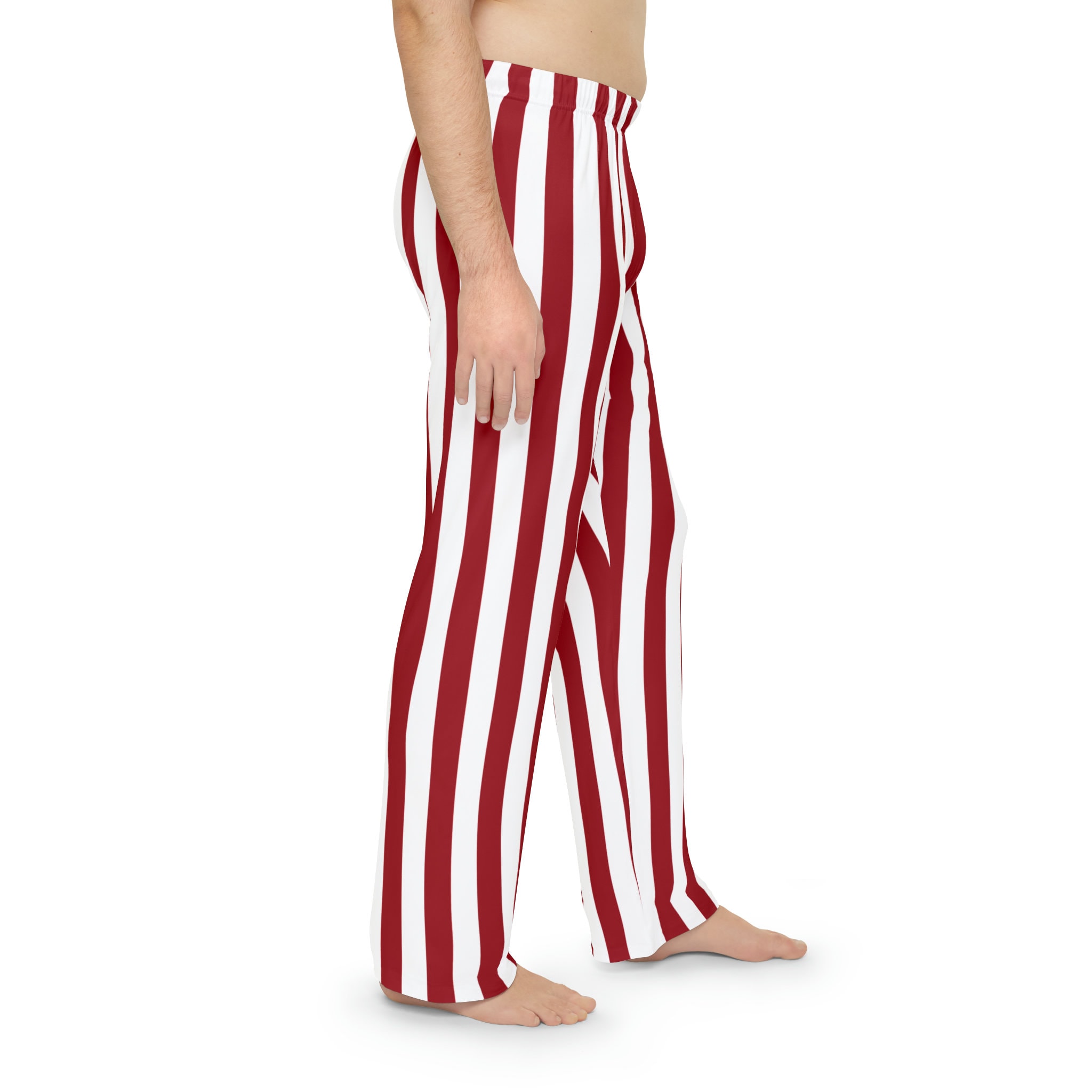 Men's Red & White Striped Lounge Pants Pajamas / Casual Mens Loungewear ...
