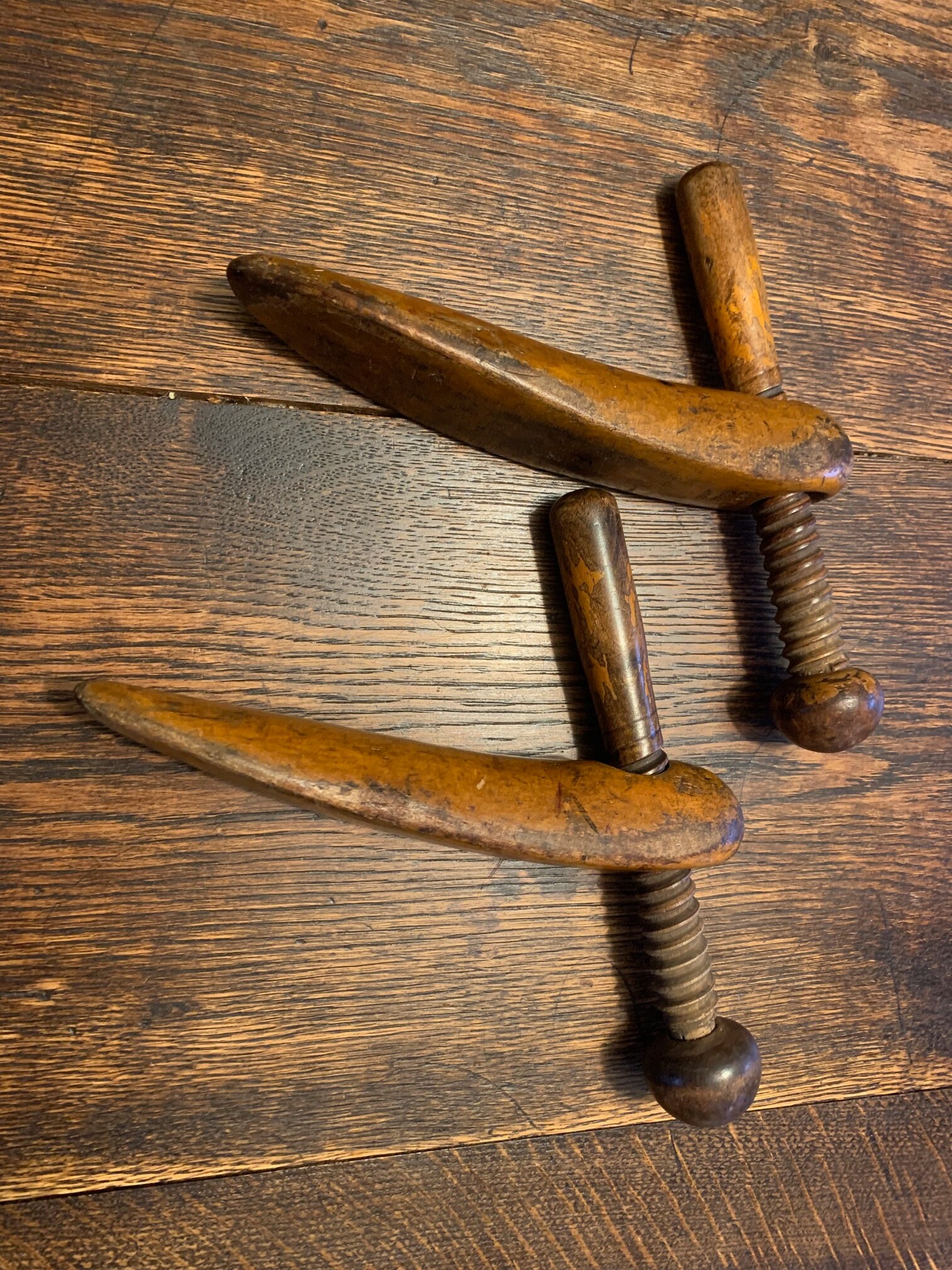 Early 20th C Pair of Cobbler's Shoe Boot Stretchers Trees With Wooden ...