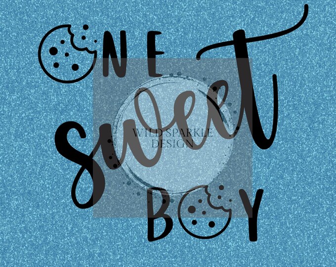 1st Birthday One Sweet Boy Cookies SVG - Etsy