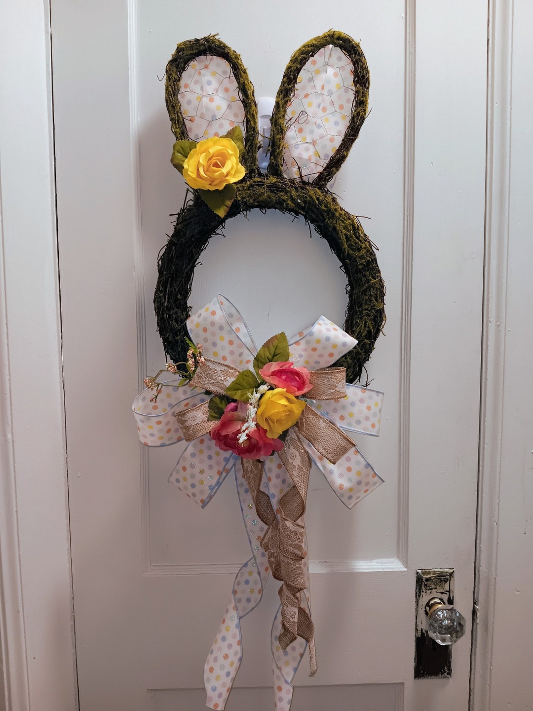 Spring Wreath Bunny Head Shaped - Etsy