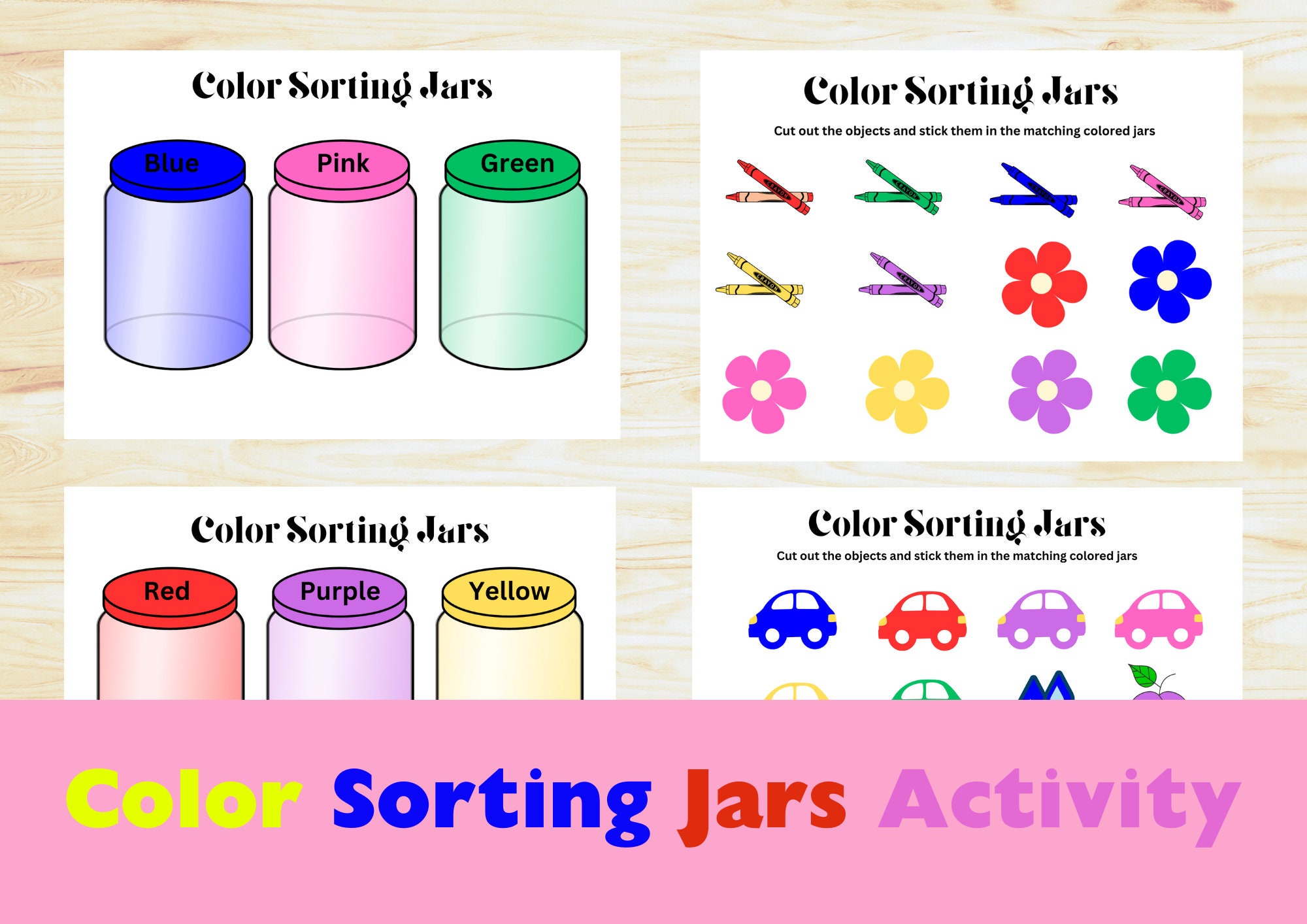 Color Sorting Jars, Color Matching Activity, Learning Colors, Toddler ...