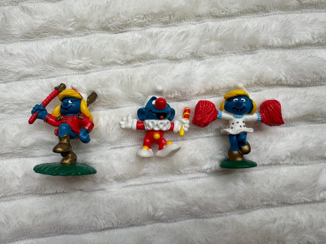Mcdonalds Peyo 1996 Smurfs Clown Circus Smurf Majorette Smurfette ...