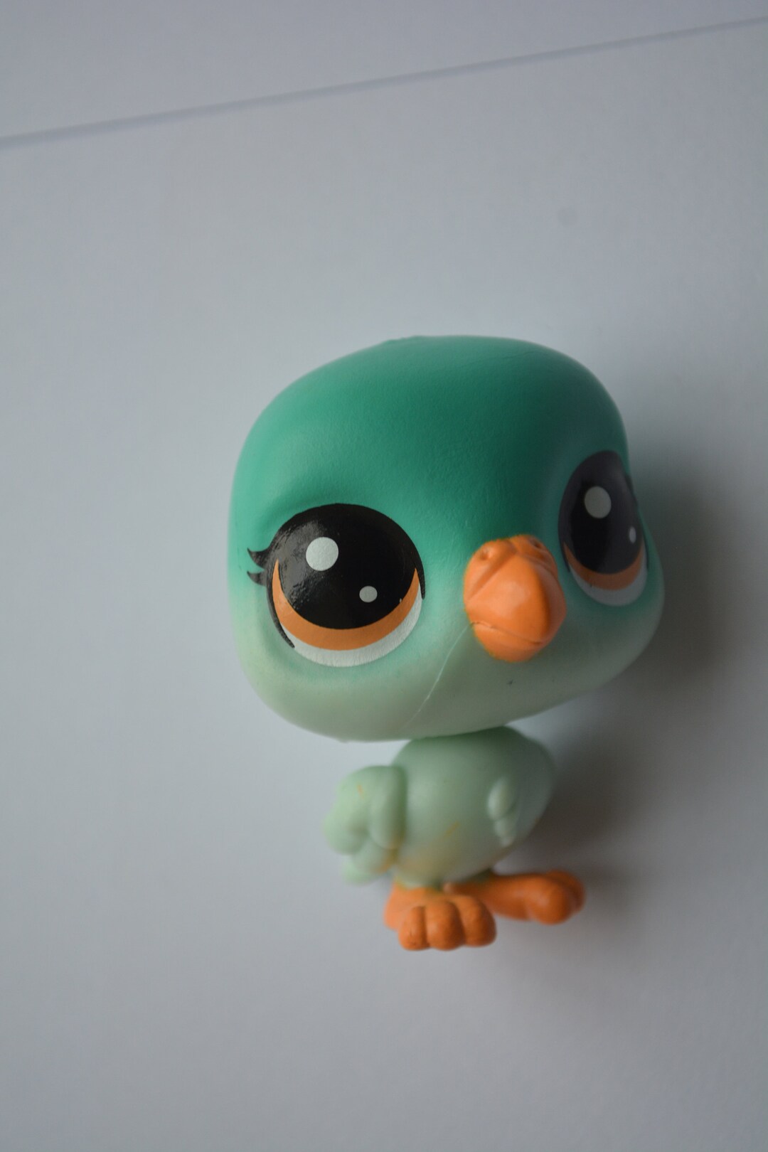 Littlest Pet Shop LPS Hasbro Pewter Aqua Teal Lucky Parakeet Used ...