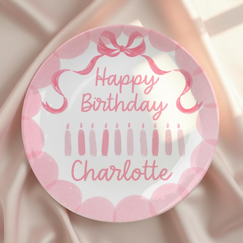 Custom Birthday Plate, Personalized Birthday Ceramic Plate for Girls ...