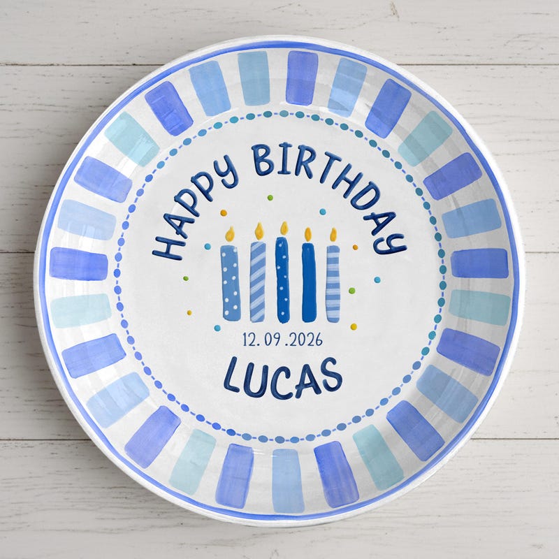 Happy Birthday Plate - Etsy UK