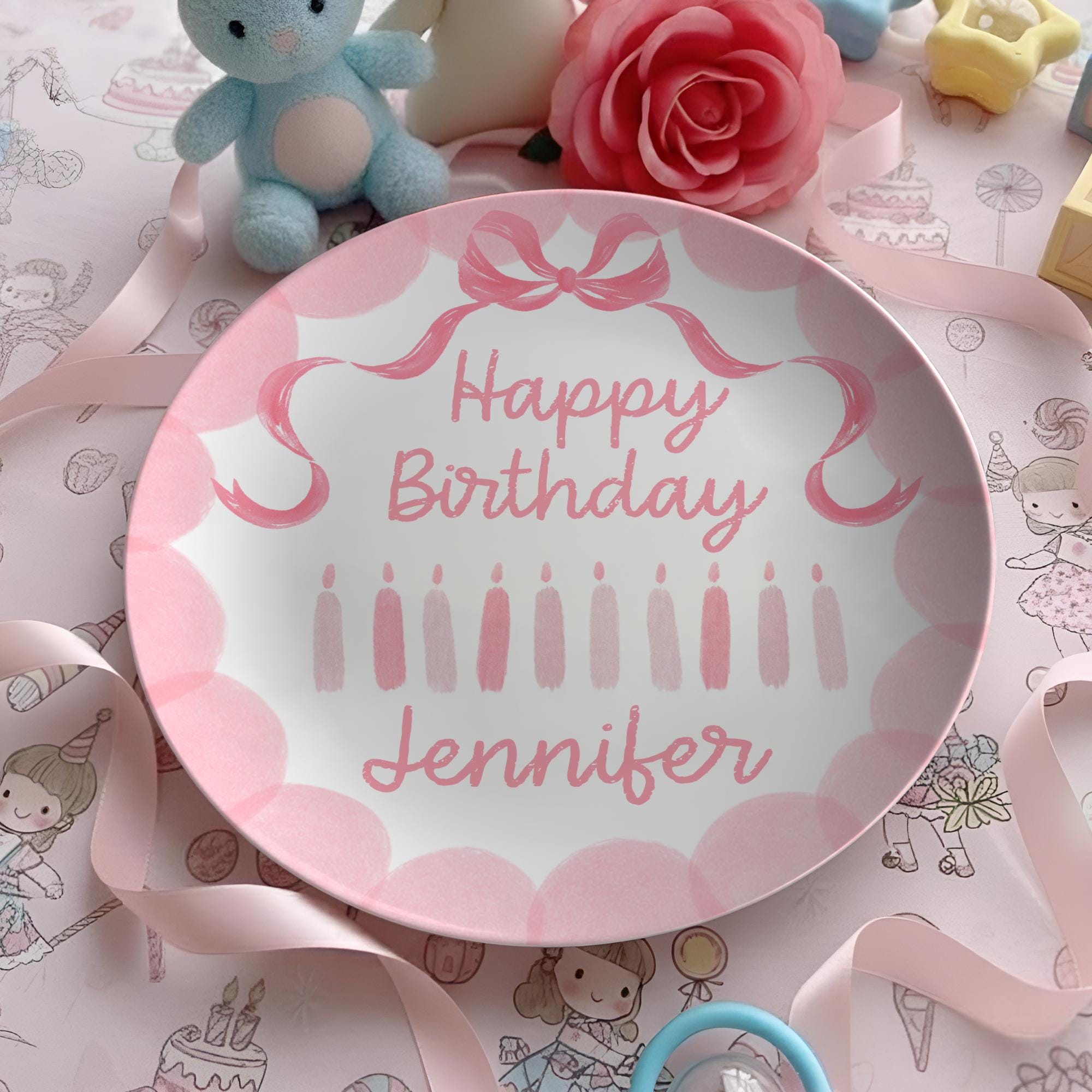 Custom Birthday Plate, Personalized Birthday Ceramic Plate for Girls ...
