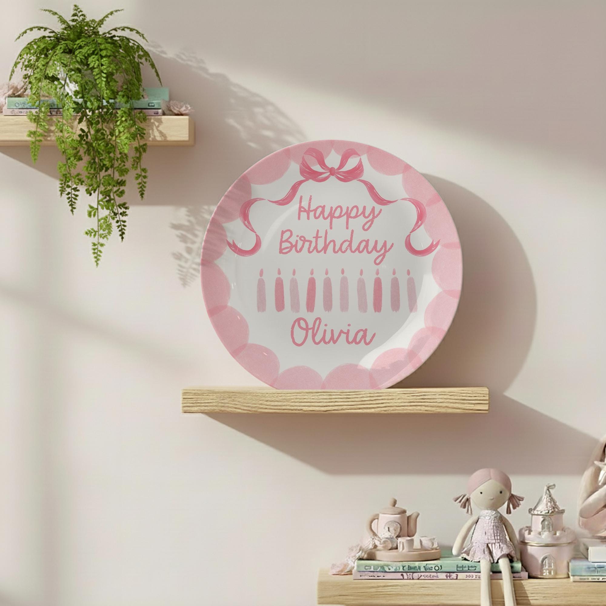 Custom Birthday Plate, Personalized Birthday Ceramic Plate for Girls ...