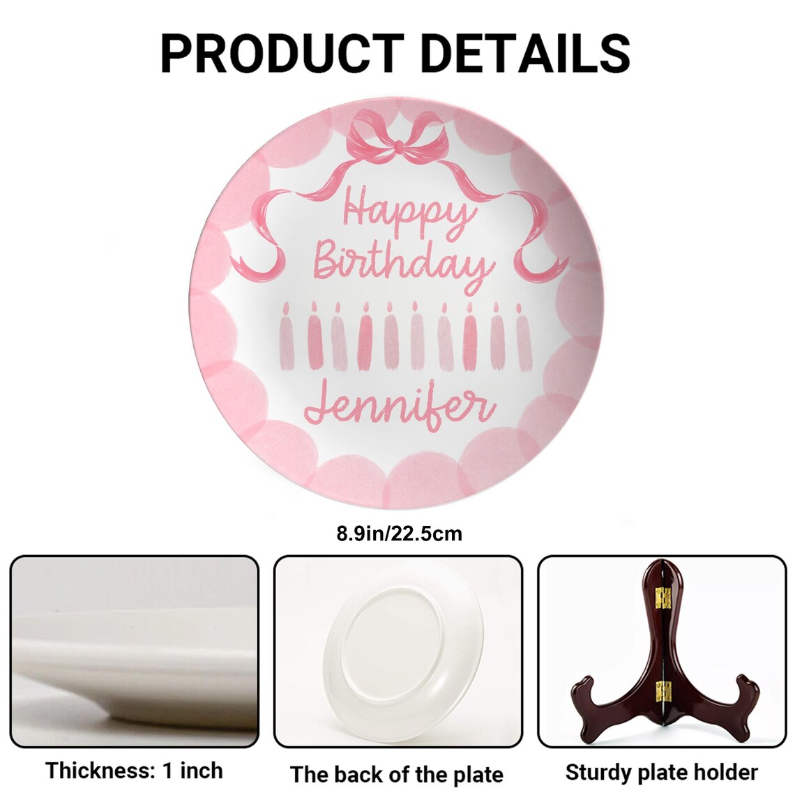 Custom Birthday Plate, Personalized Birthday Ceramic Plate for Girls ...
