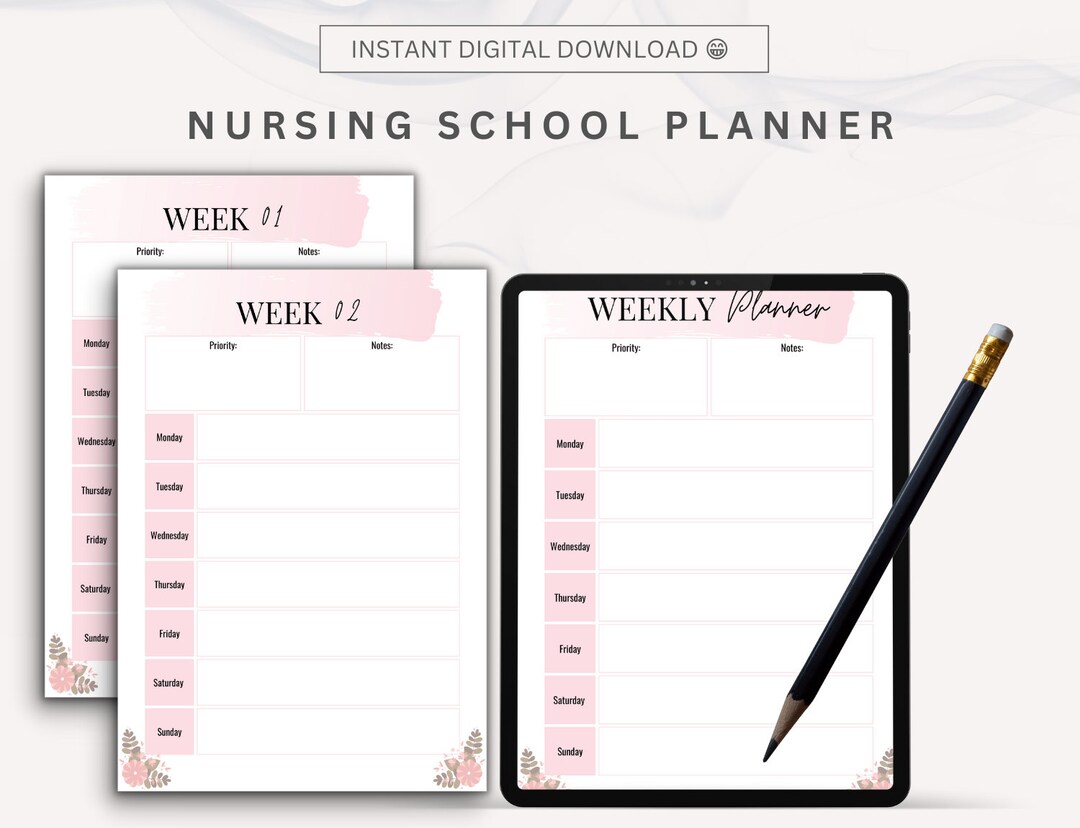 PRINTABLE Nursing Student Planner, Nursing School Planner, Student ...